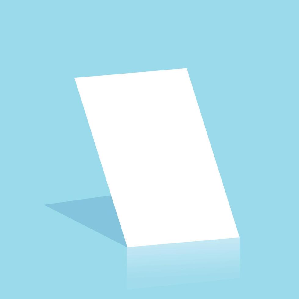 Mockup Blank White Paper Page A4 Size With Shadow Vector A3 Size Paper Mock Up Isolated On Gray