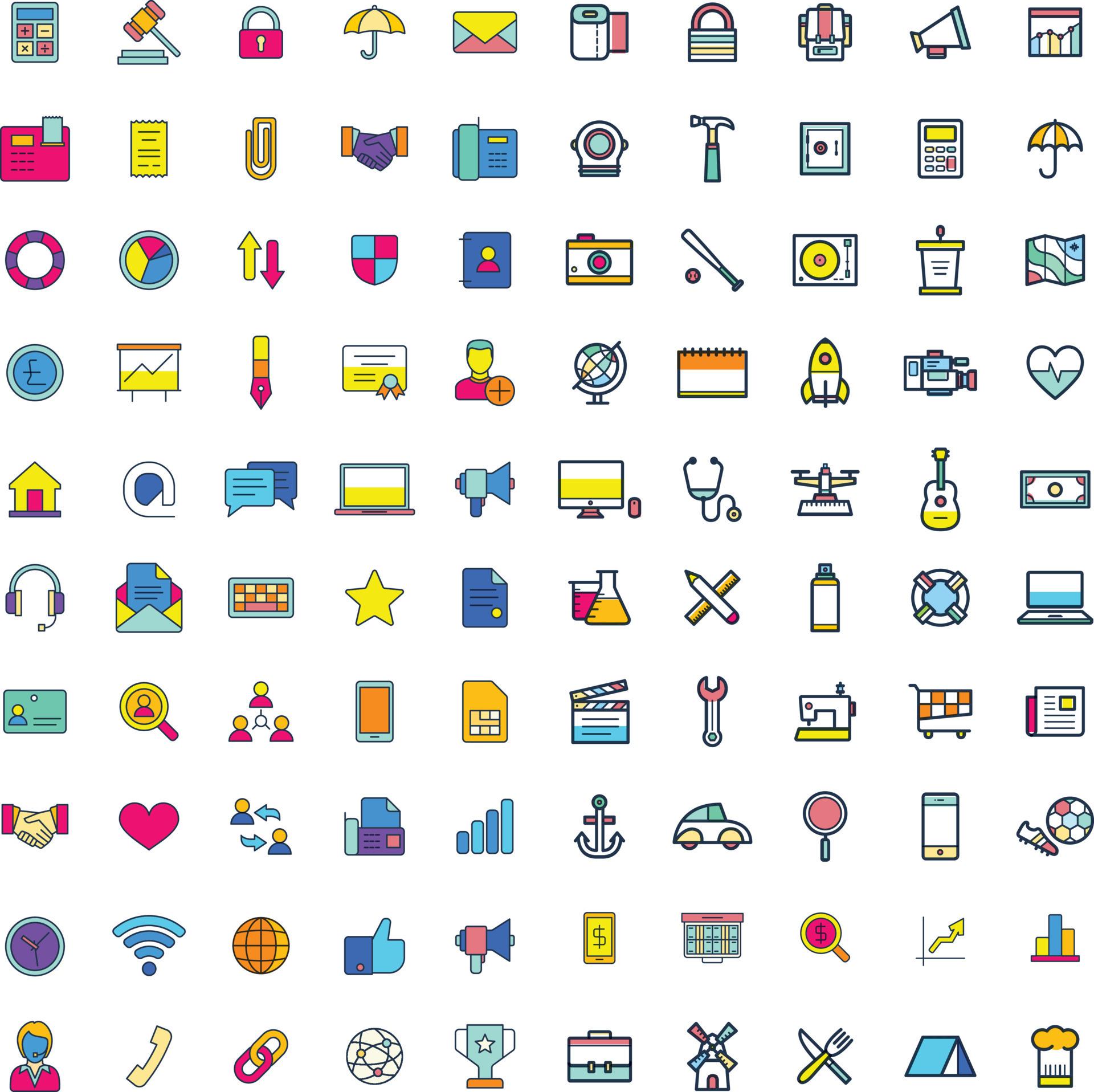 Set Of Colorful Flat Icons For Web Internet Mobile Apps Icons Design Business Finance