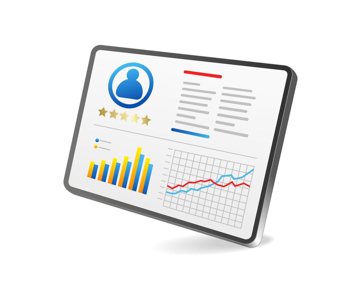 Flat isometric 3d illustration personal analysis data monitor concept ... Flat isometric 3d illustration personal analysis data monitor concept ...
