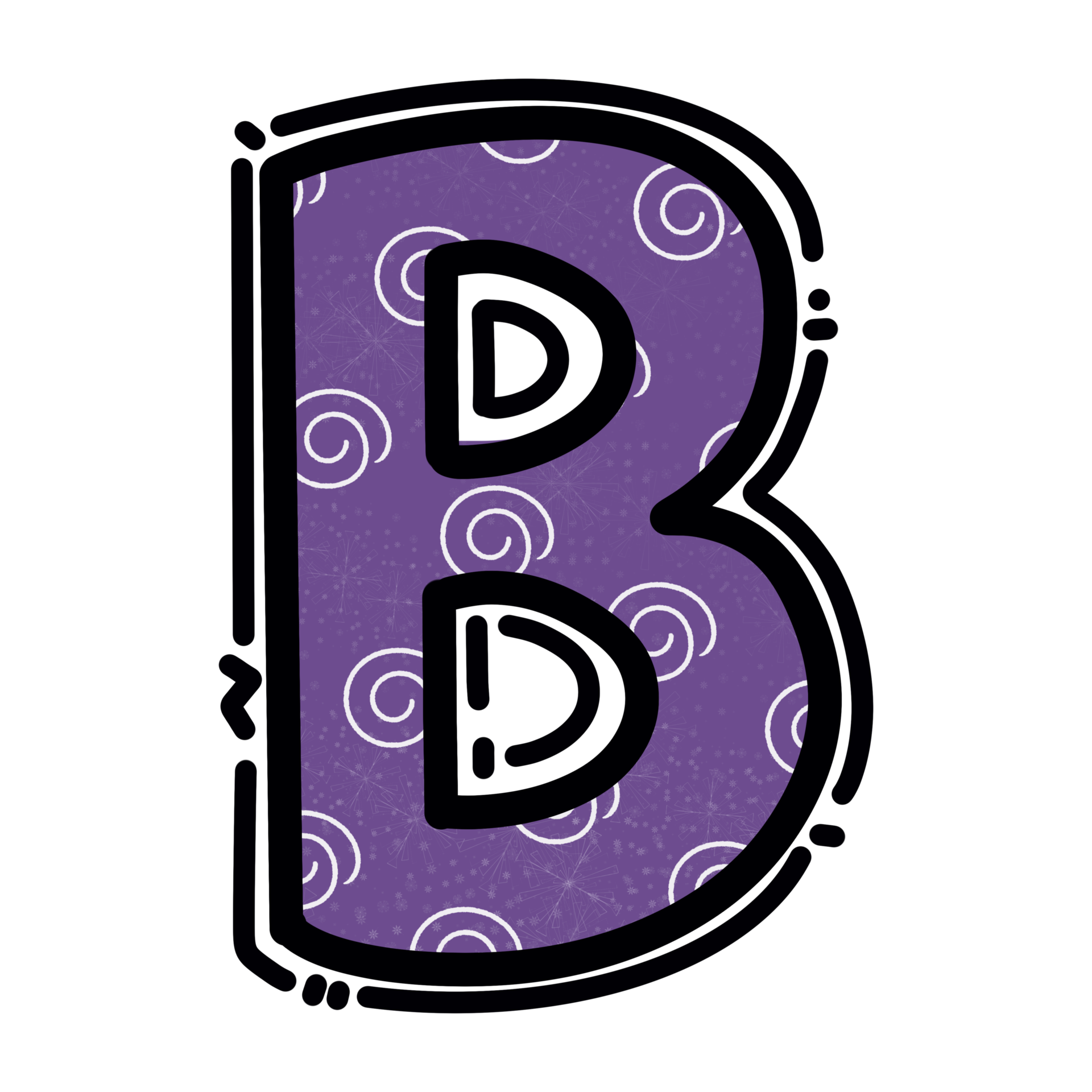 Letter B In Cursive In Purple
