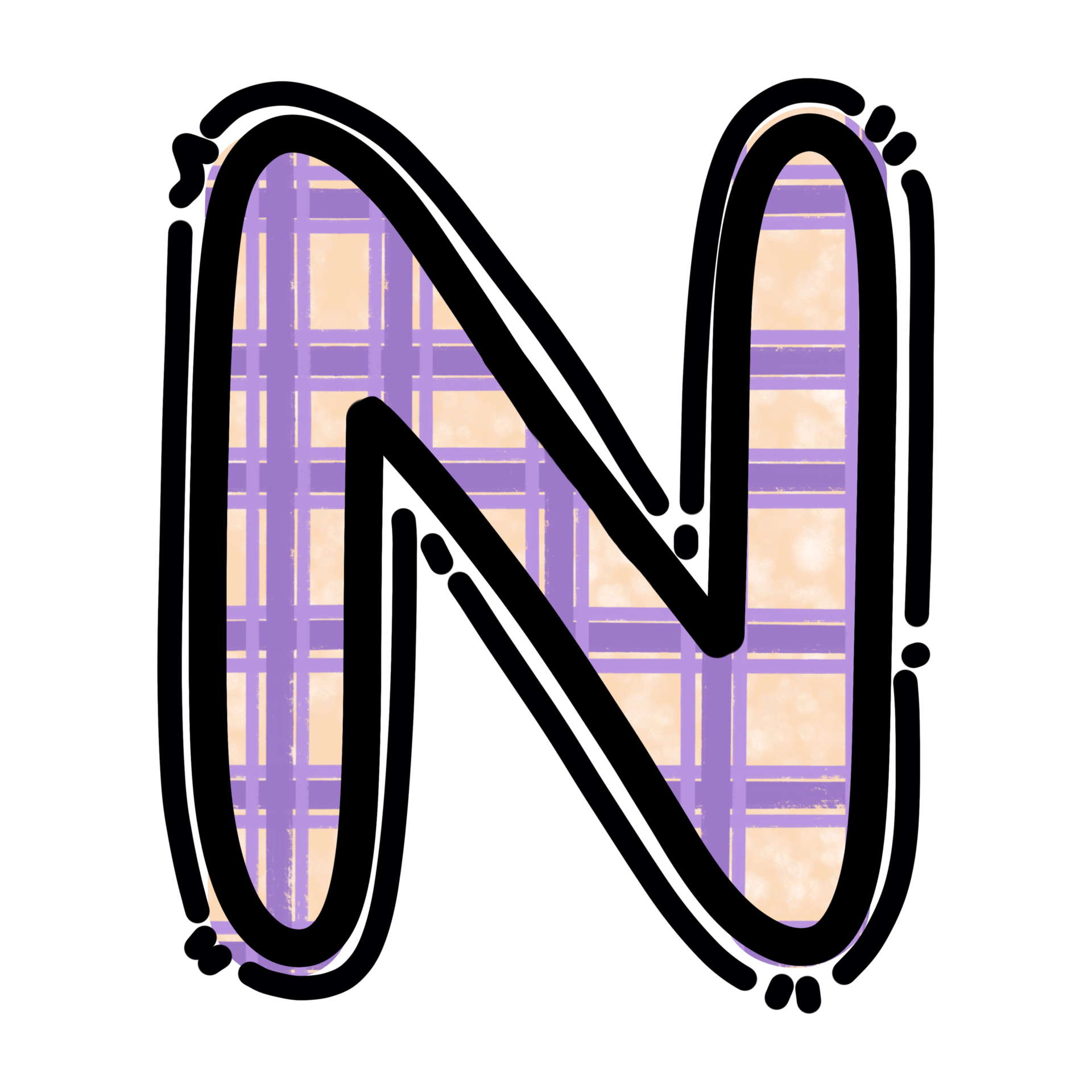 N alphabet letter png, plaid pattern graphic 16716873 PNG