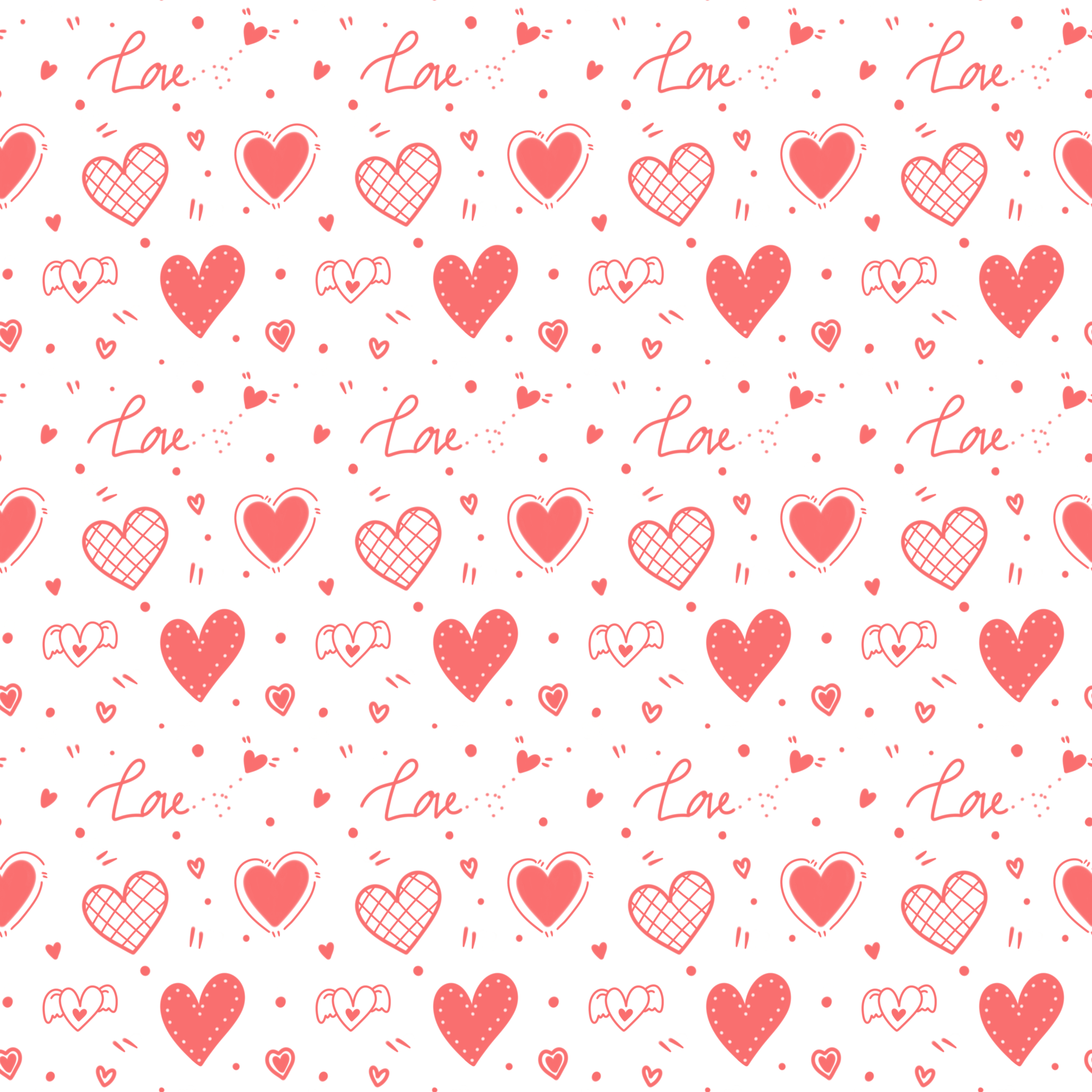 Heart shape doodle pattern seamless 16721870 PNG