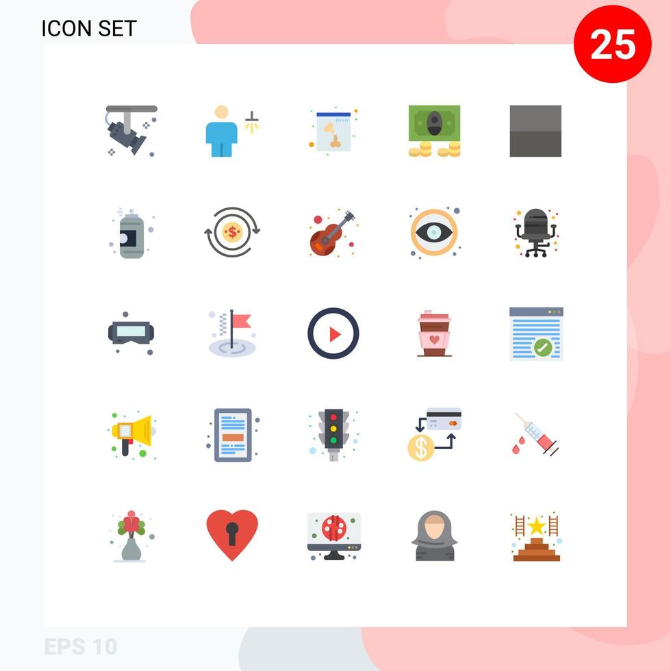 Set Of 25 Vector Flat Colors On Grid For Spray Grid Water Money Cash Editable Vector Design