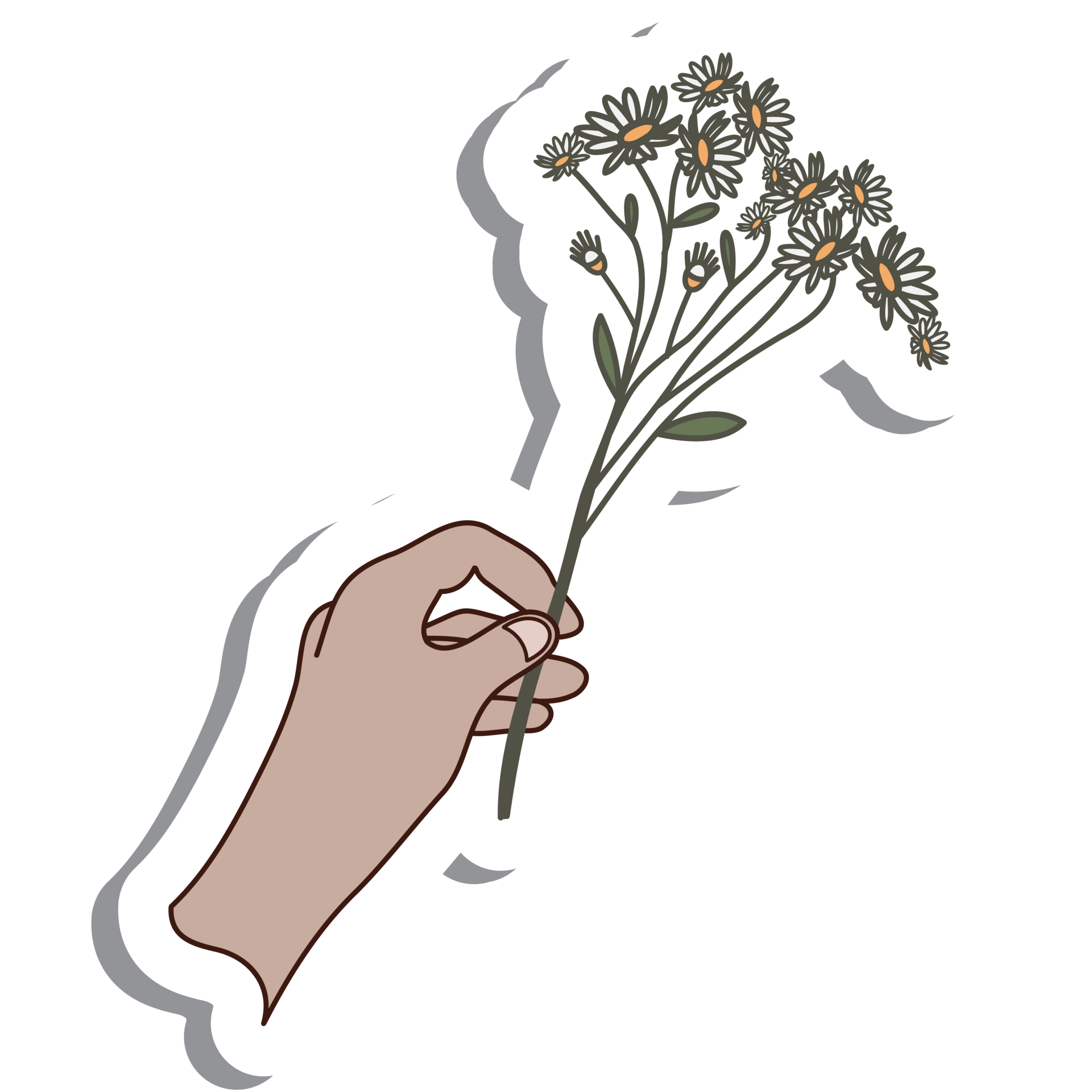 Aesthetic Cute Sticker Hand Holding Flower Bouquet Bullet Journal ... Aesthetic Cute Sticker Hand Holding Flower Bouquet Bullet Journal ...