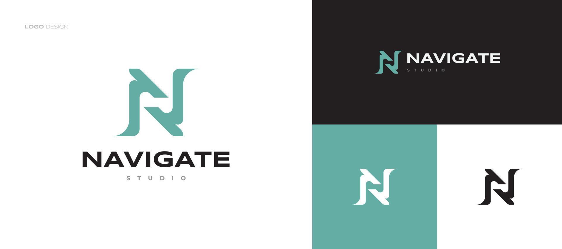 Abstract and Unique Letter N Logo Design with Negative Space Concept for Business and Technology ...