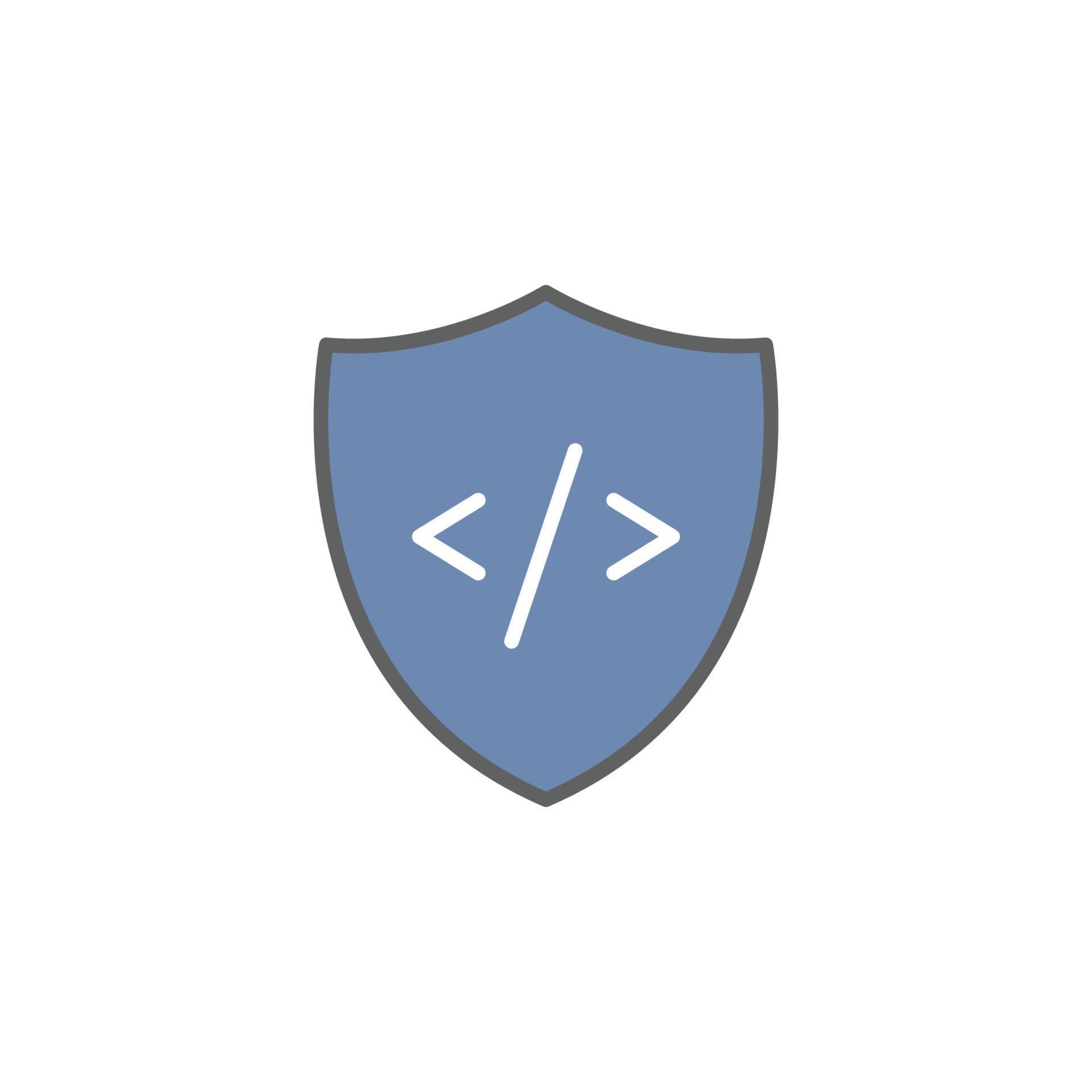 Shield icon Illustration with coding. programming editor safety. icon related to developer. Two ...