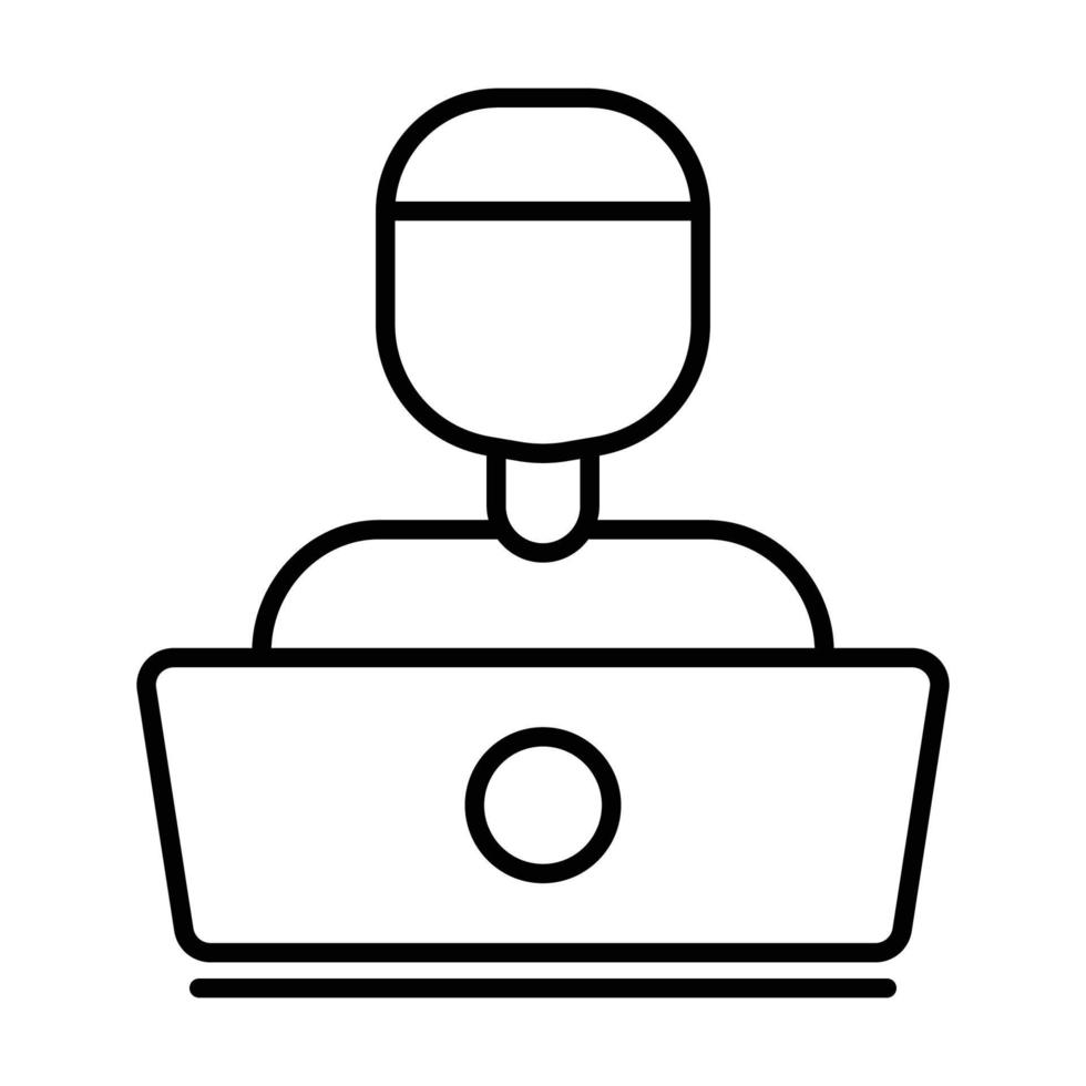 People Icon Illustration In Front Of Laptop Programmer Icon Icon