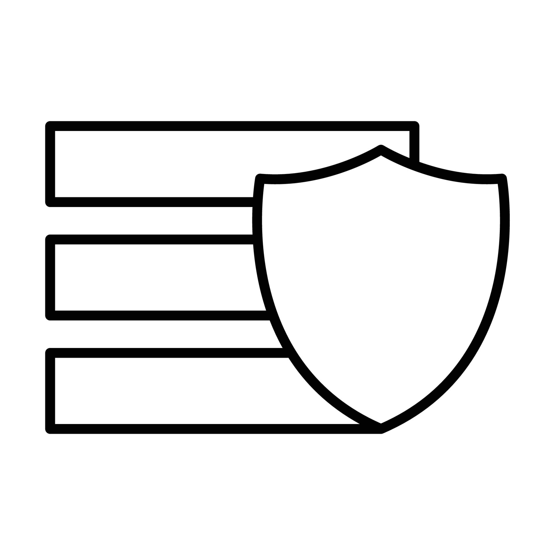 Big data security icon illustration. shield, safety. icon related to developer. Line icon style ...