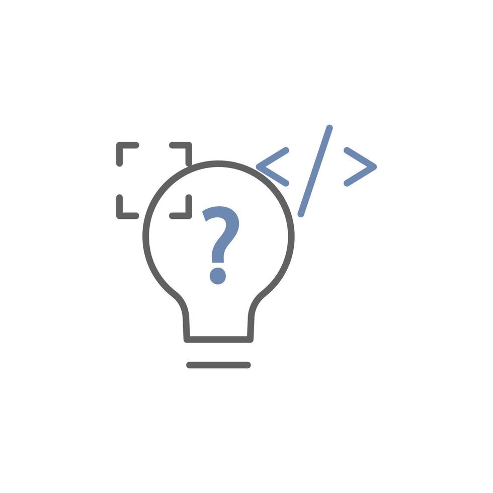 Light Bulb Icon Illustration With Coding Suitable For Programming Idea Icon Icon Related To