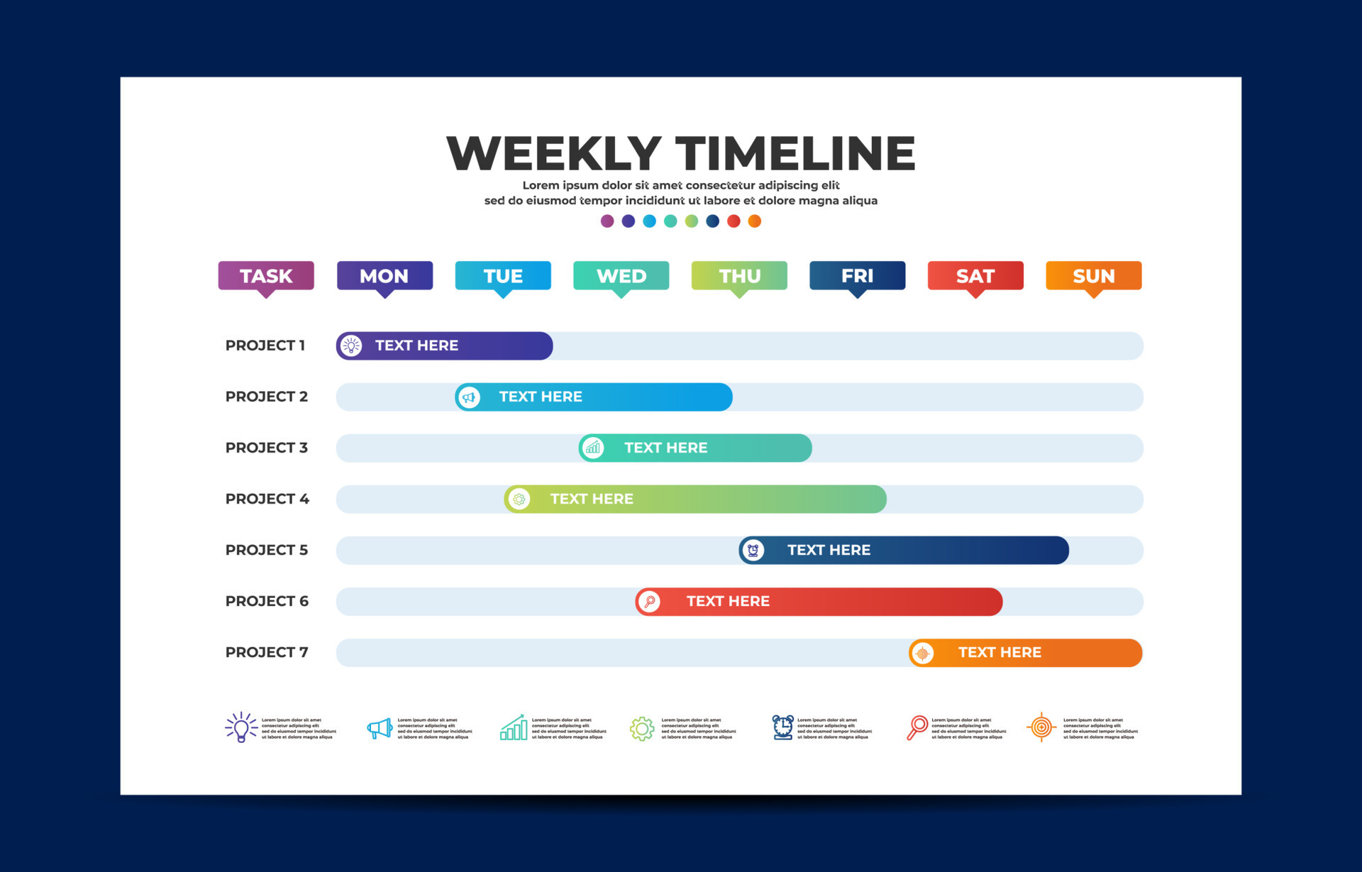 Weekly Timeline Template 16732723 Vector Art at Vecteezy Weekly Timeline Template 16732723 Vector Art at Vecteezy