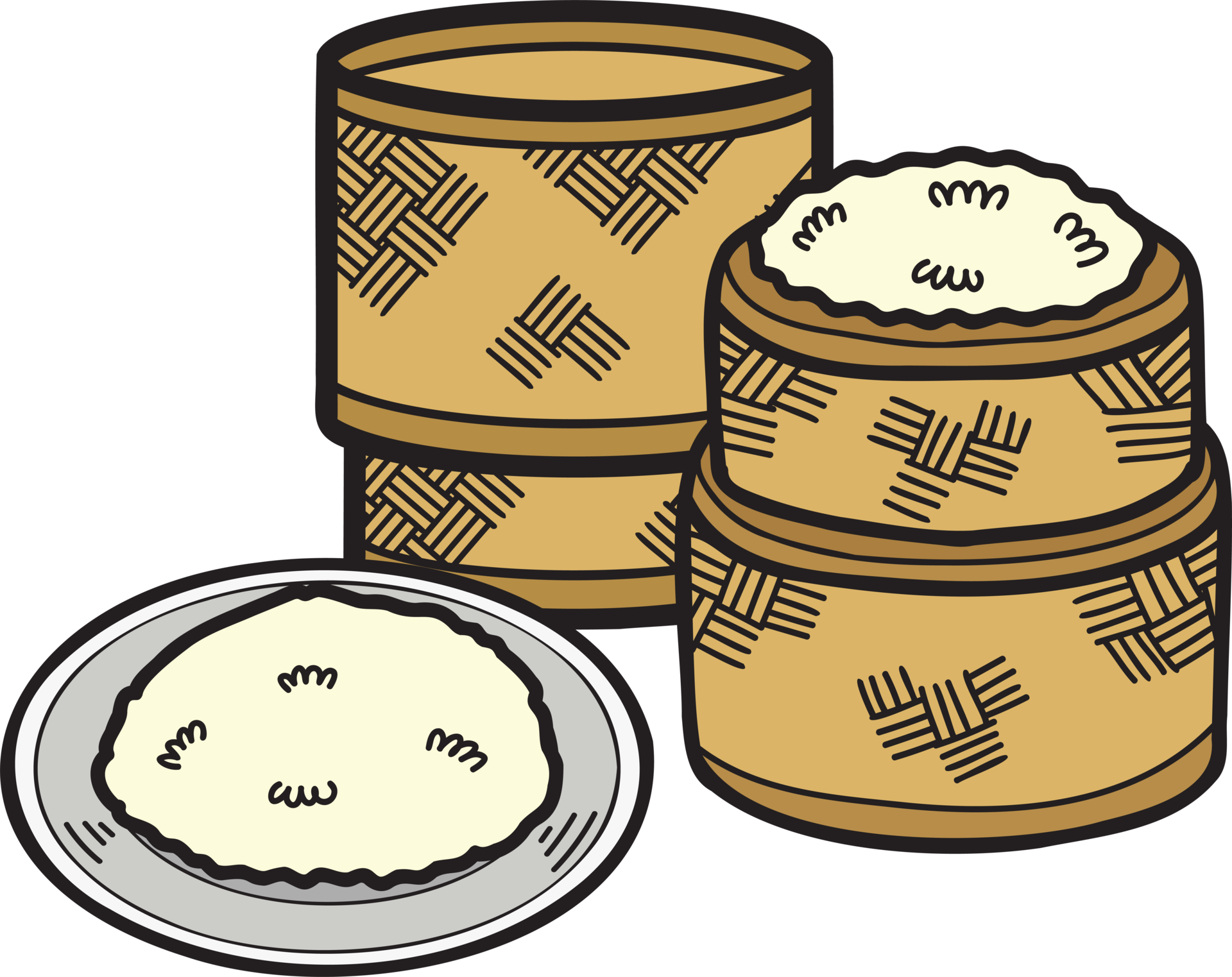 Hand Drawn Sticky Rice And Bamboo Box Illustration 16733013 Png