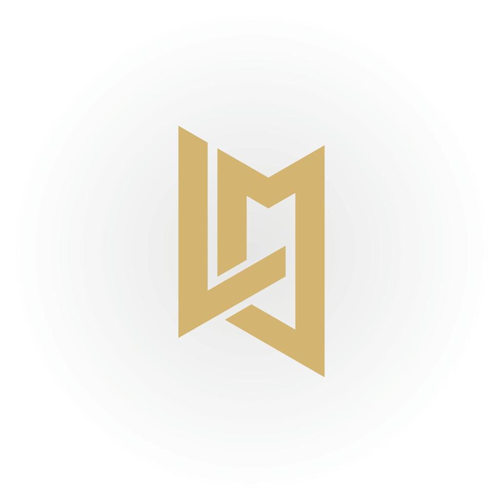 Abstract initial letter LM or ML logo in gold color isolated in white background applied for ...