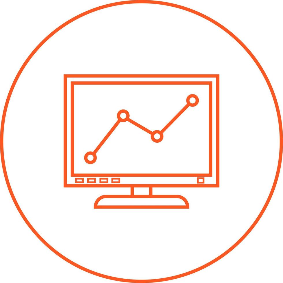 Beautiful Graph on computer vector line icon 16735868 Vector Art at Vecteezy