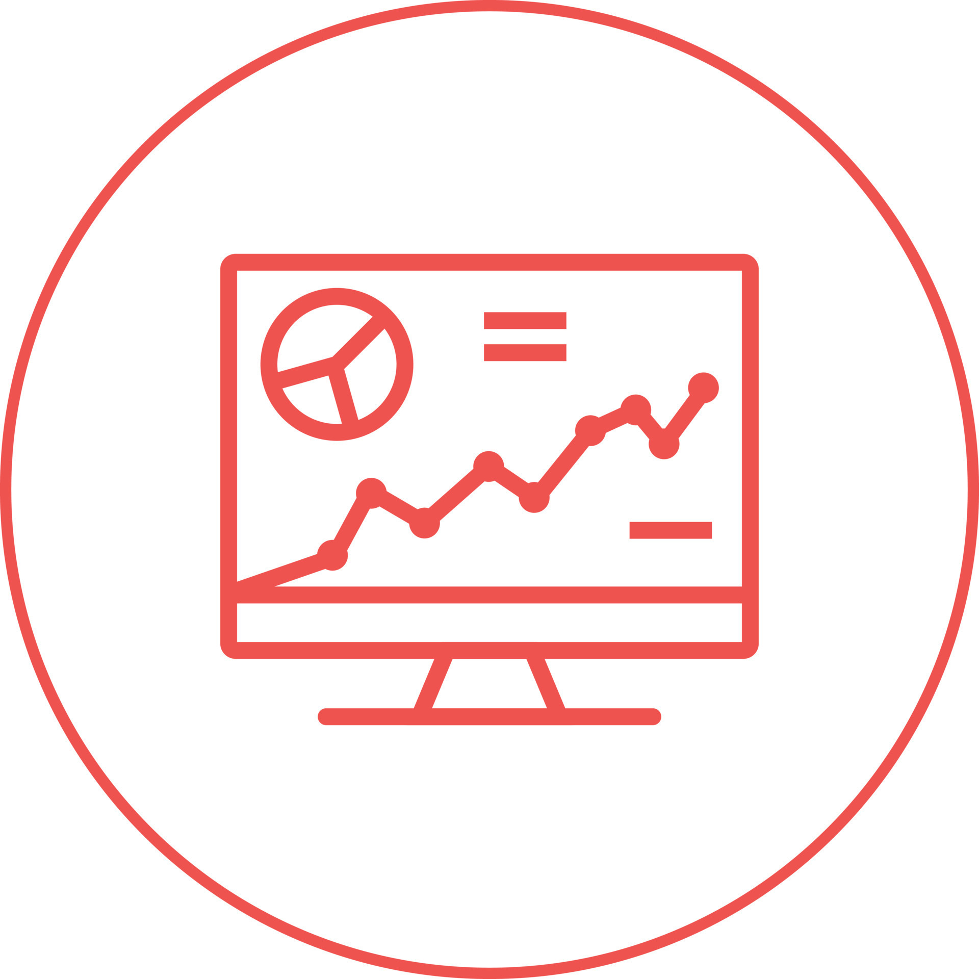 Beautiful Graph on computer vector line icon 16736078 Vector Art at ...