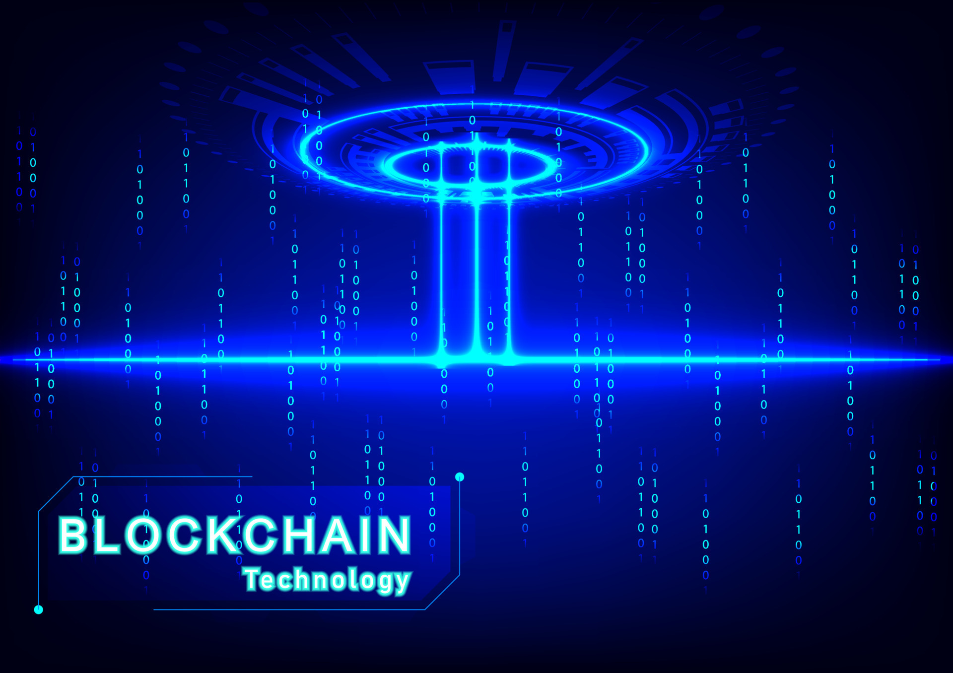 Abstract Background Hitech Technology Blockchain Information Data Storage Vector Illustration