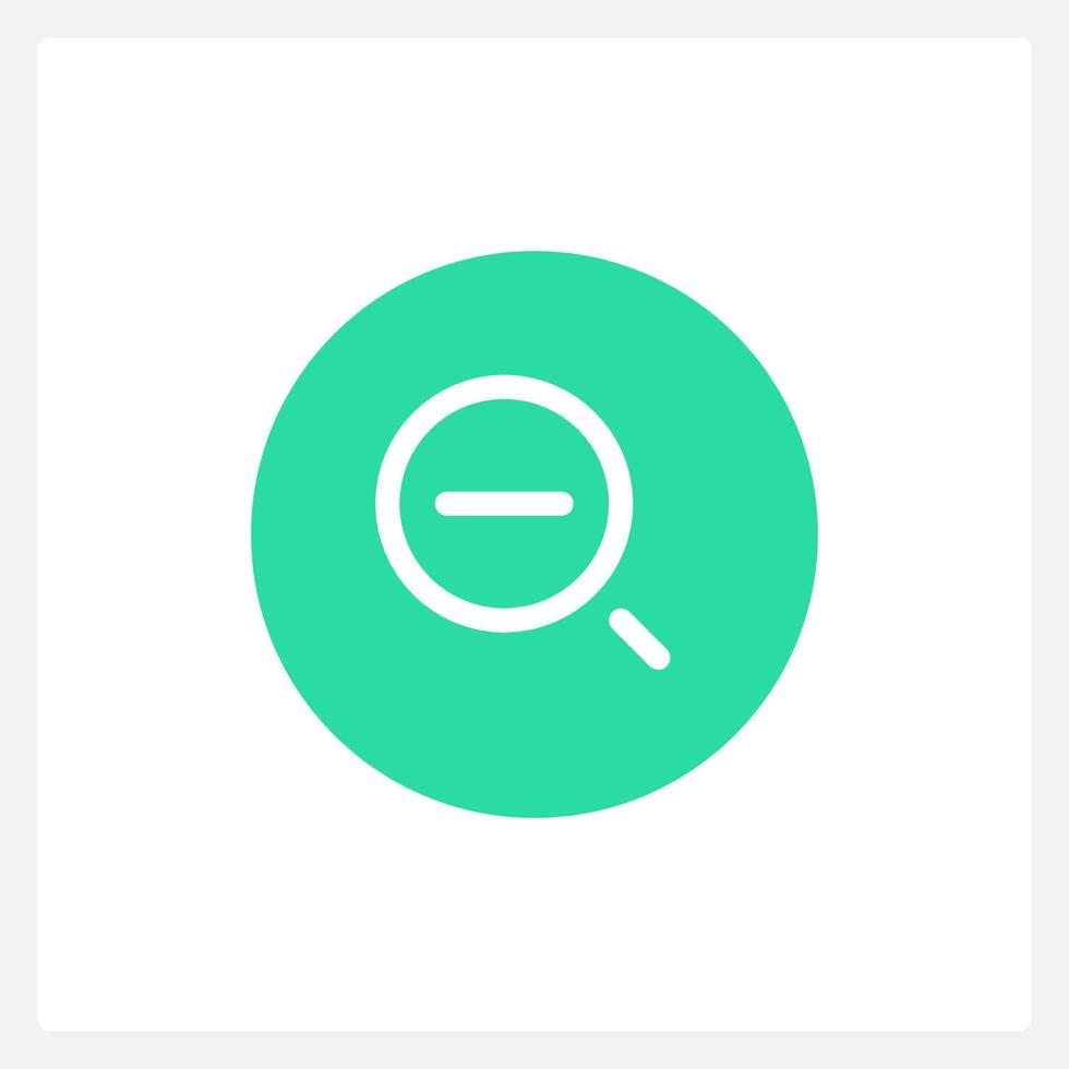 Active zoom minus button UI element template. Editable isolated vector dashboard component. Flat ...