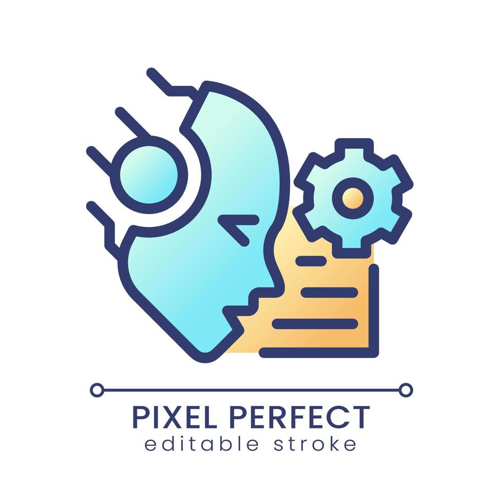 AI reads and summarize pixel perfect color gradient icon. Artificial ... AI reads and summarize pixel perfect color gradient icon. Artificial ...