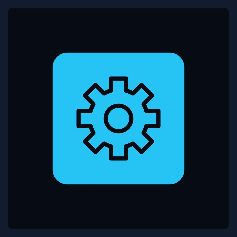 Active settings button UI element template. Editable isolated vector dashboard component. Flat ...