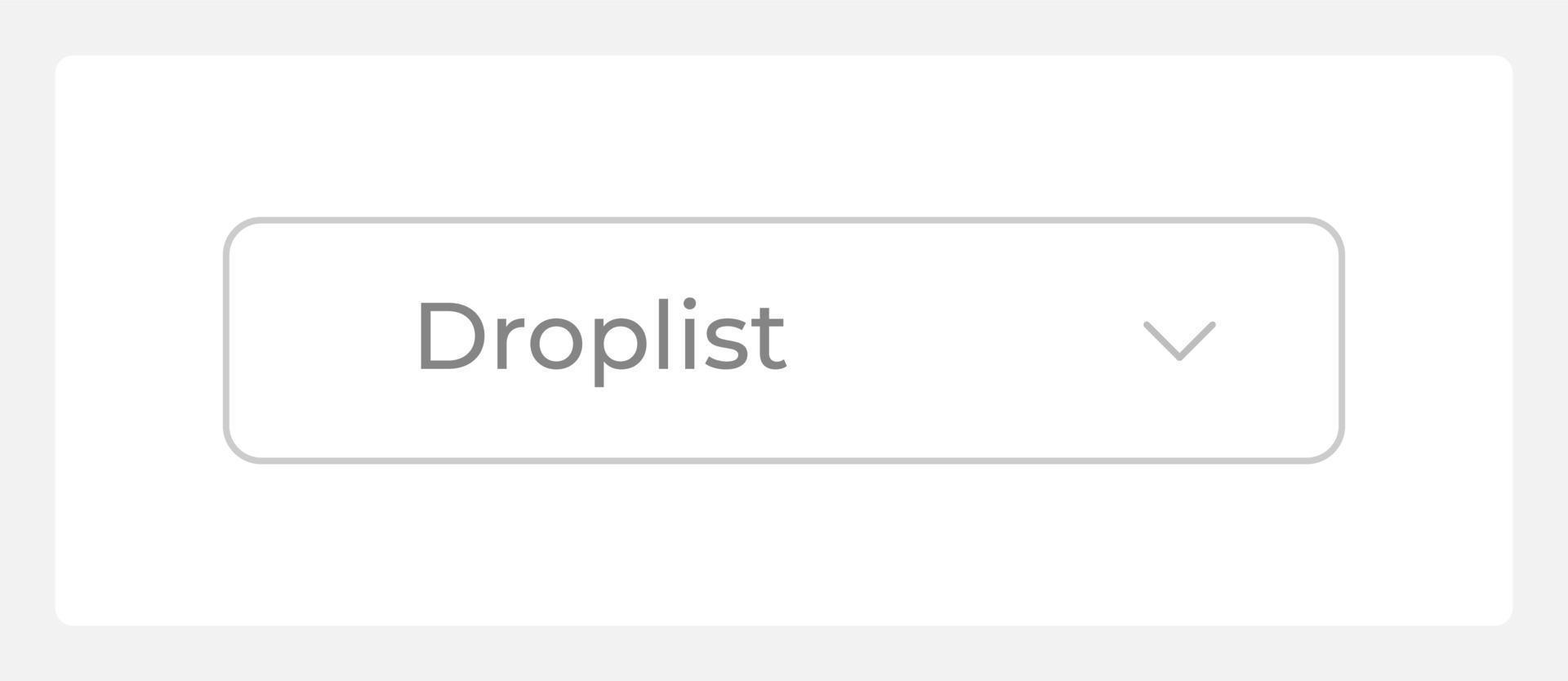 Normal Droplist Ui Element Template Editable Isolated Vector Dashboard Component Flat User