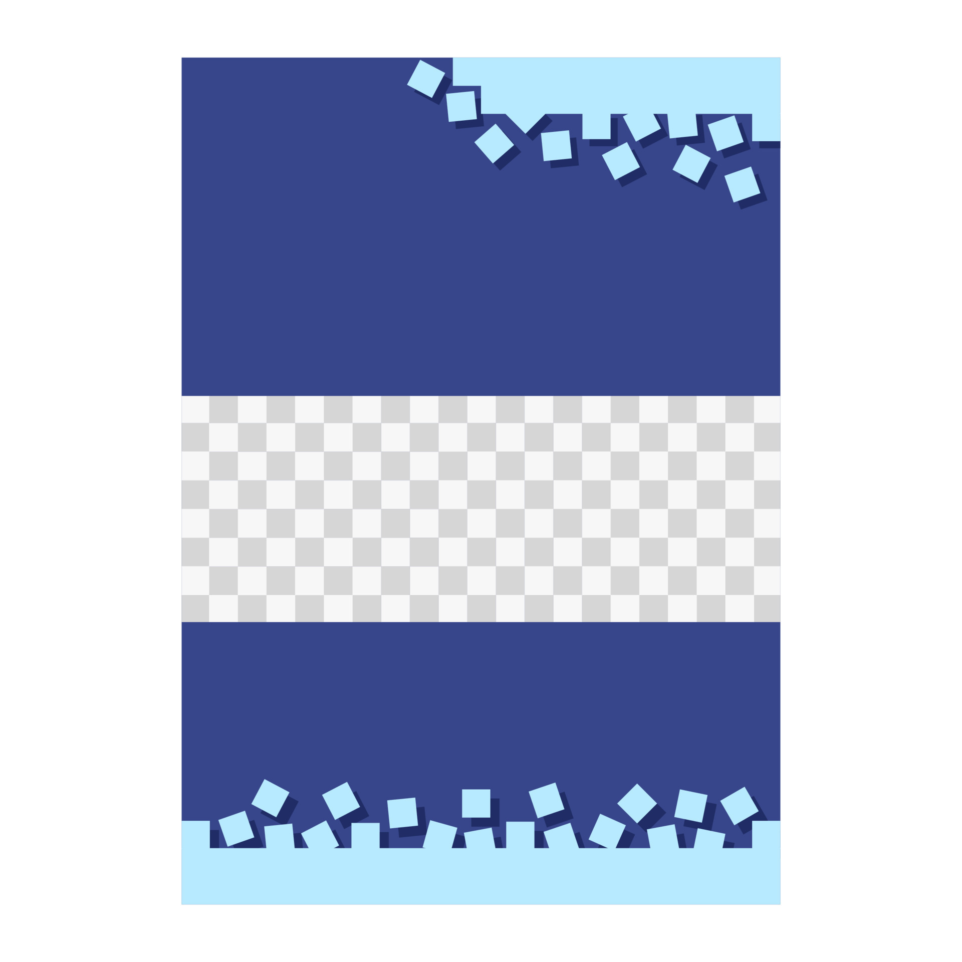 Wide Blue Border With Pixel Effect Decoration Brochure Element Design Vector Illustration With