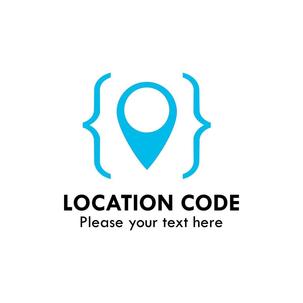 Location code logo design template illsutration. there are pin and code ...
