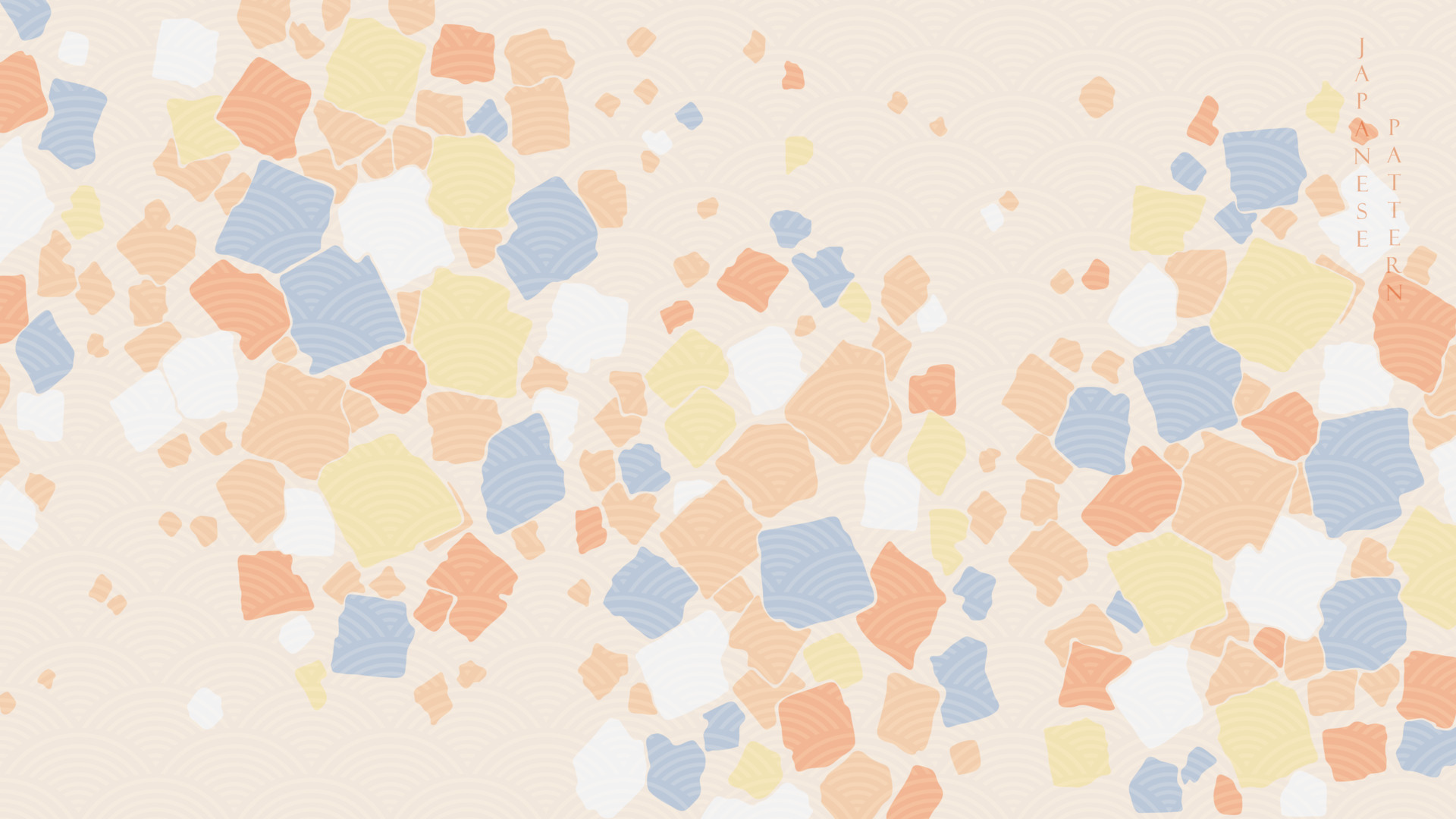 Abstract Art Background With Japanese Wave Pattern Vector Art Object Banner Design In Vintage