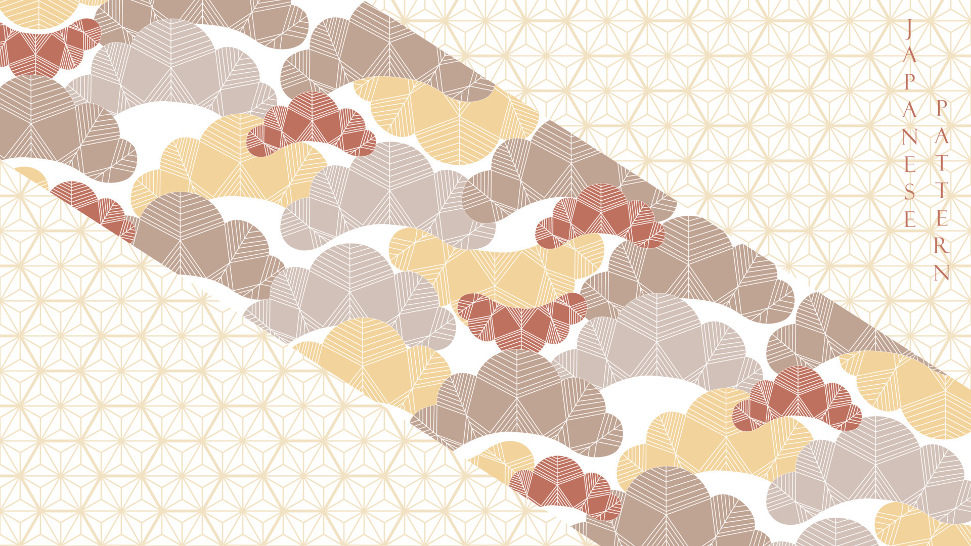 Japanese Background With Bonsai Tree Object Vector Geometric Pattern With Natural Banner Design