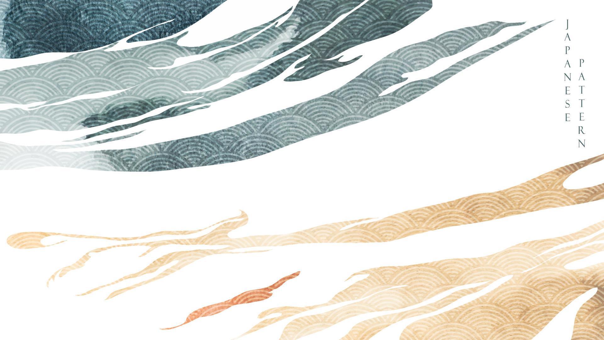 Japanese Background With Traditional Decoration Pattern Vector Geometric Banner Design With