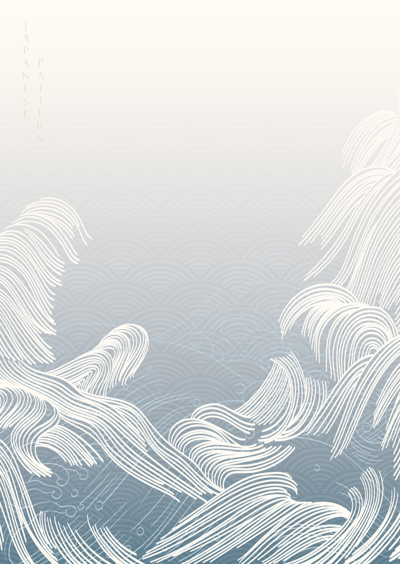 Japanese Hand Drawn Wave Background With Geometric Pattern Vector Line Pattern Banner Design