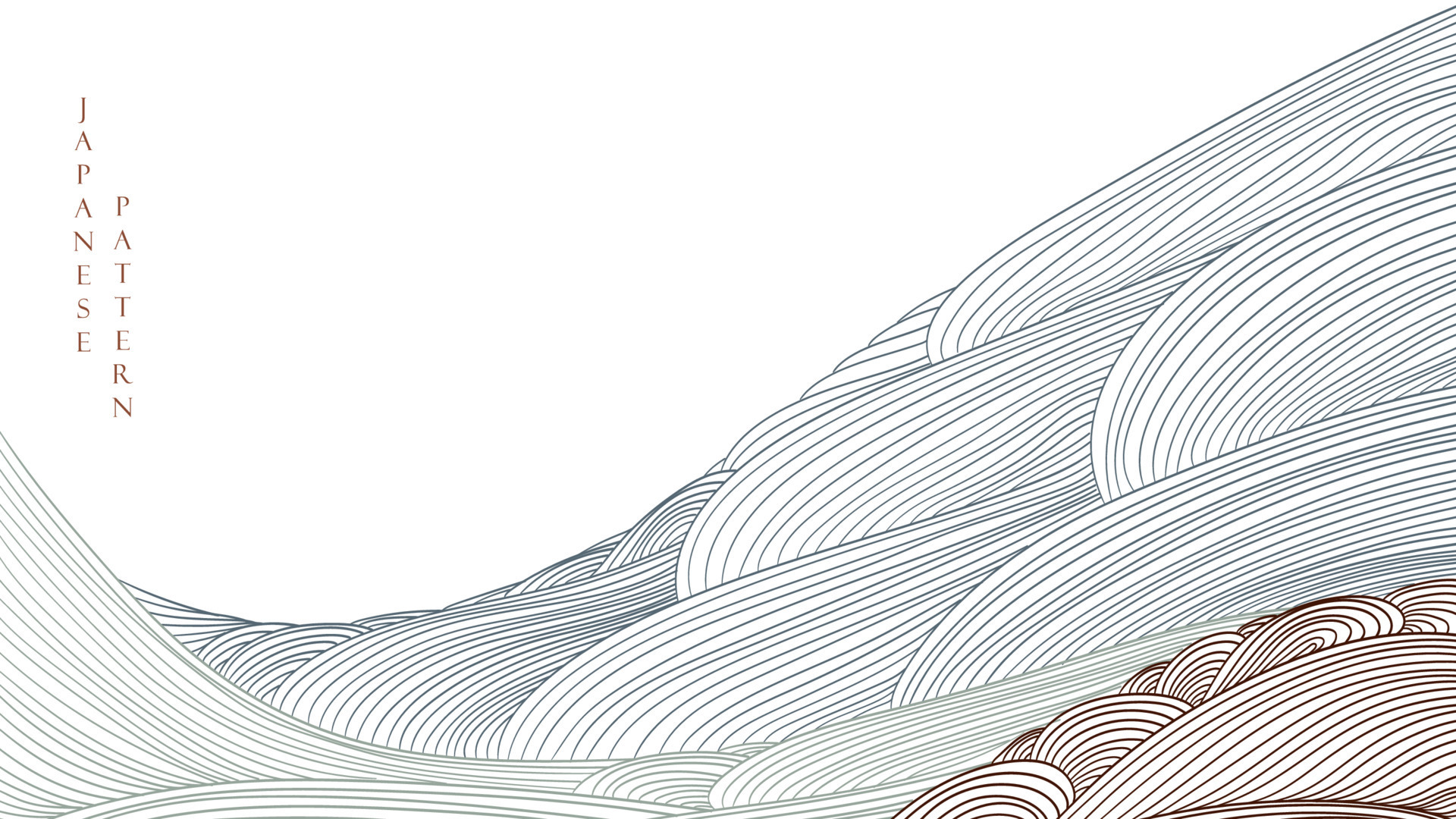 Abstract landscape background with line art pattern vector. Mountain ...