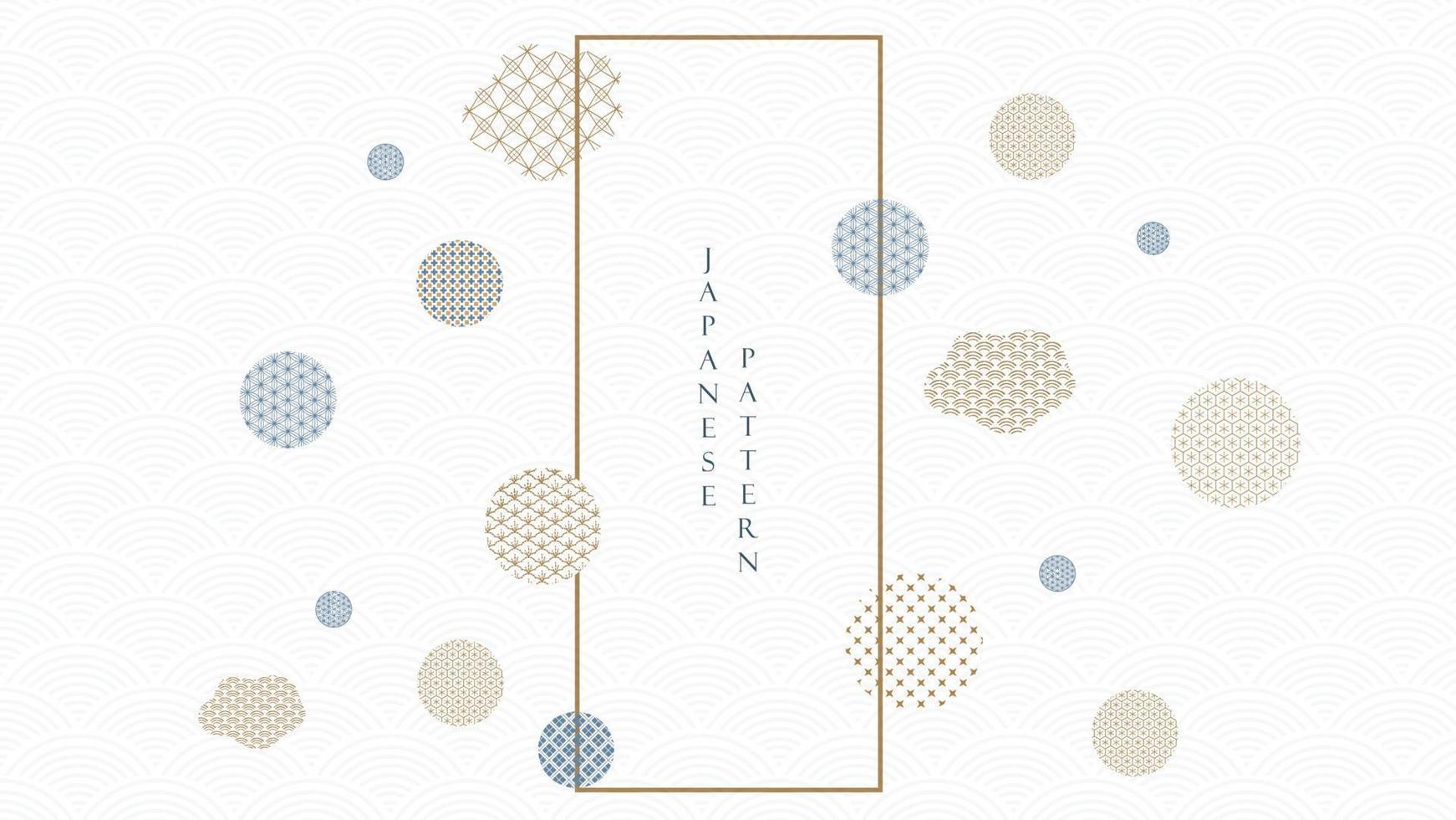 Japanese Background With Card Design Decoration Pattern Vector Oriental Banner Design With