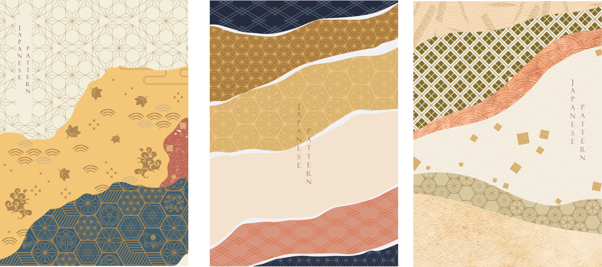 Japanese Background With Line Pattern Vector Abstract Landscape