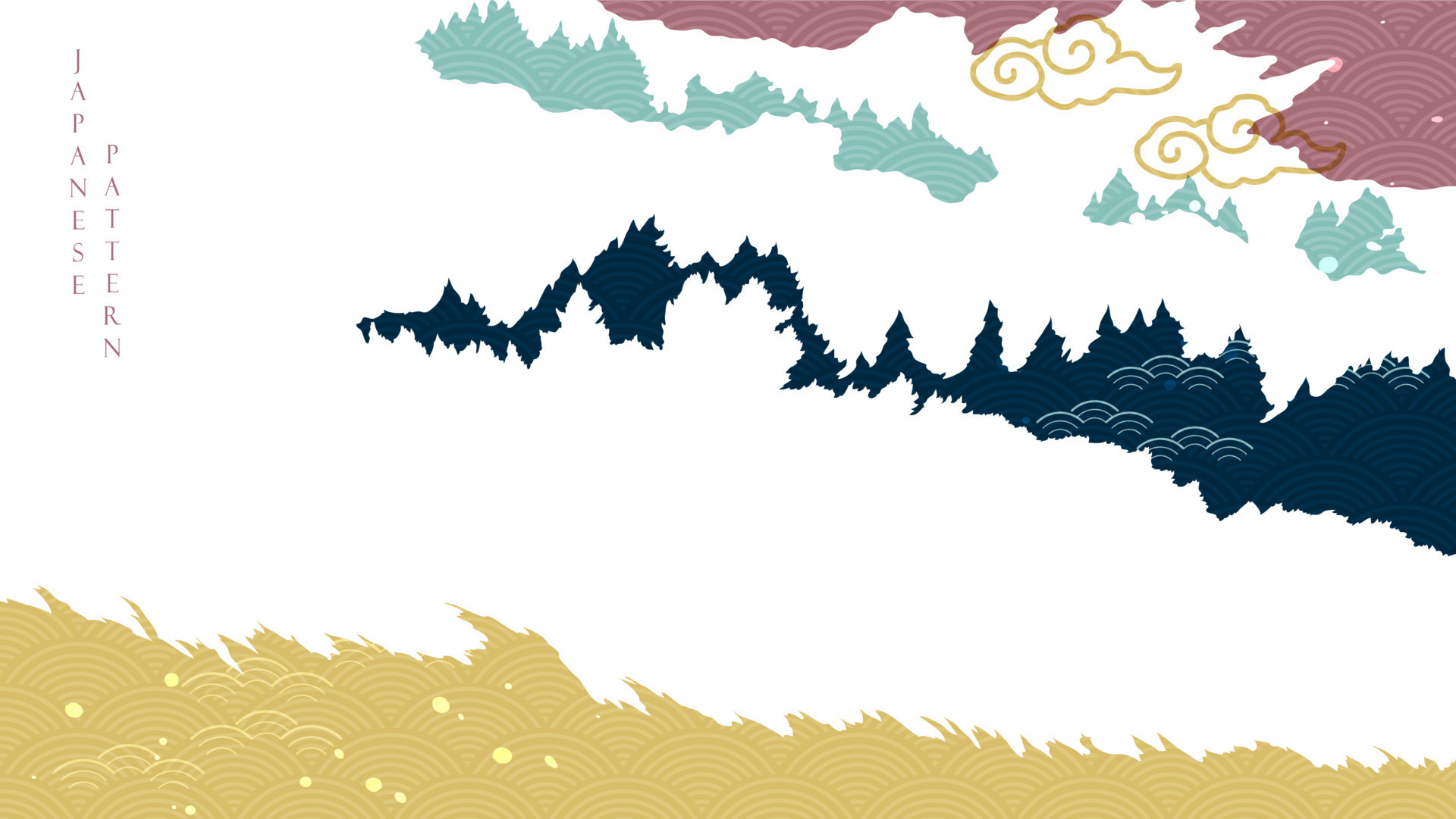 Japanese Background With Traditional Decoration Pattern Vector Geometric Banner Design With