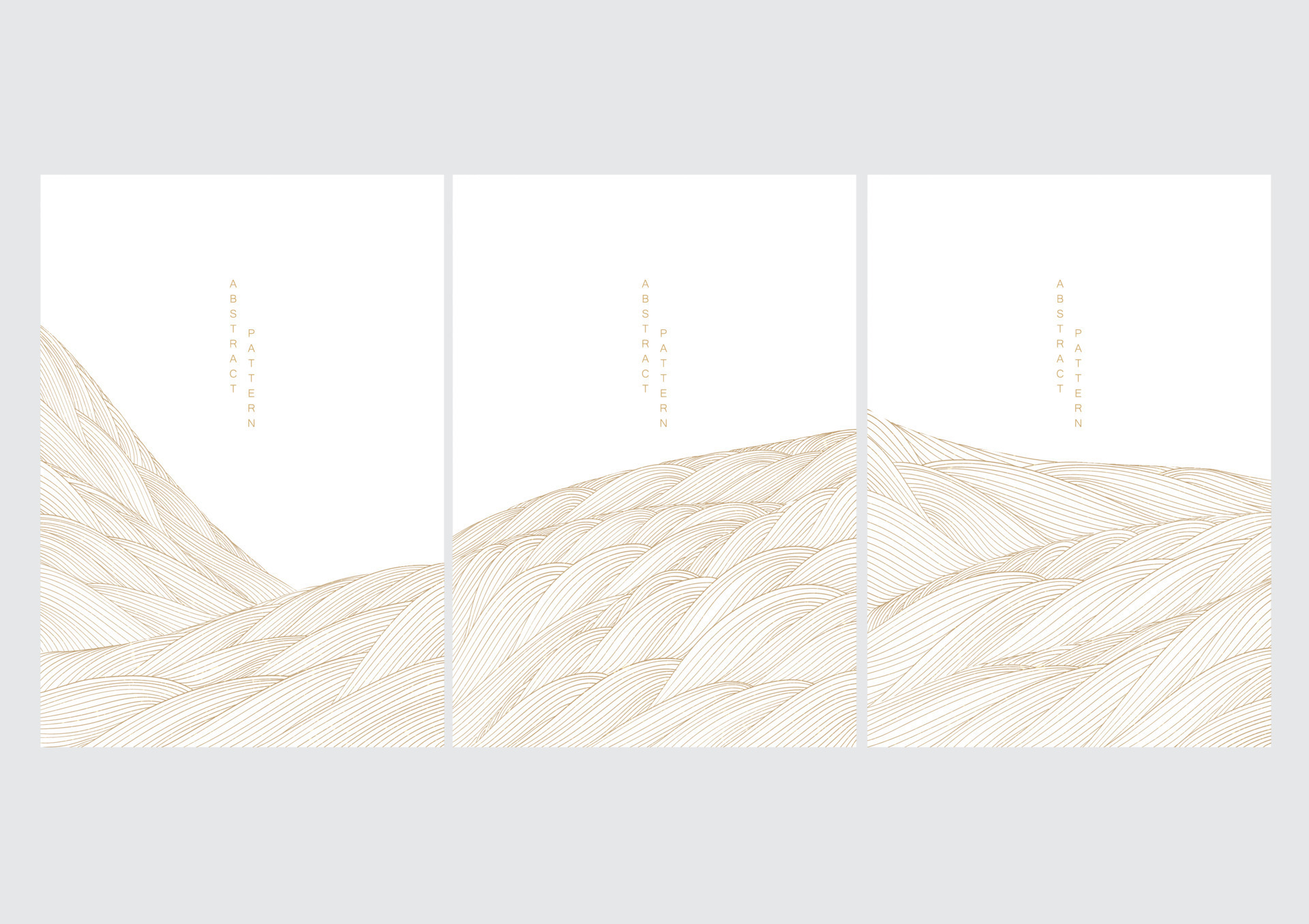 Japanese Background With Gold Line Wave Pattern Vector Abstract Template With Geometric Pattern