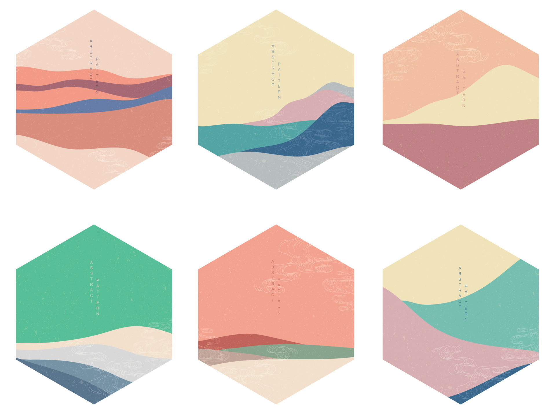 Abstract Architecture Background With Geometric Pattern Vector Natural Landscape Icon With