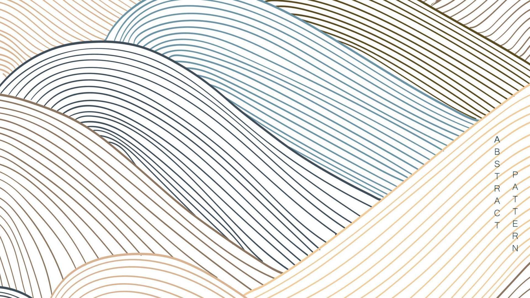 Abstract Landscape Art Background With Line Pattern Texture Vector