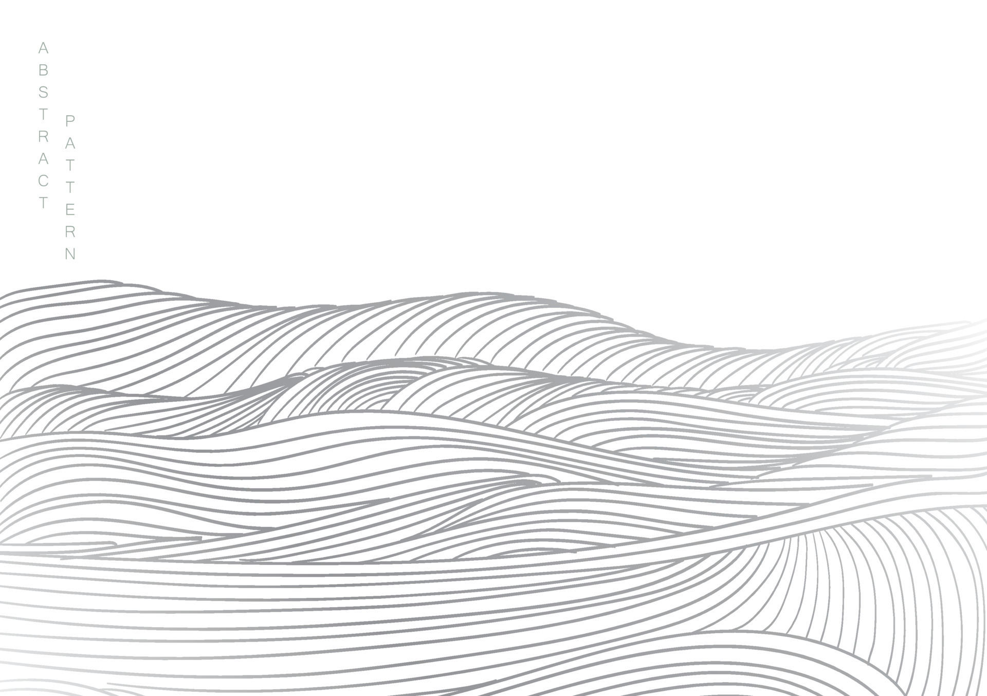 Abstract Landscape Background With White And Grey Japanese Wave Pattern