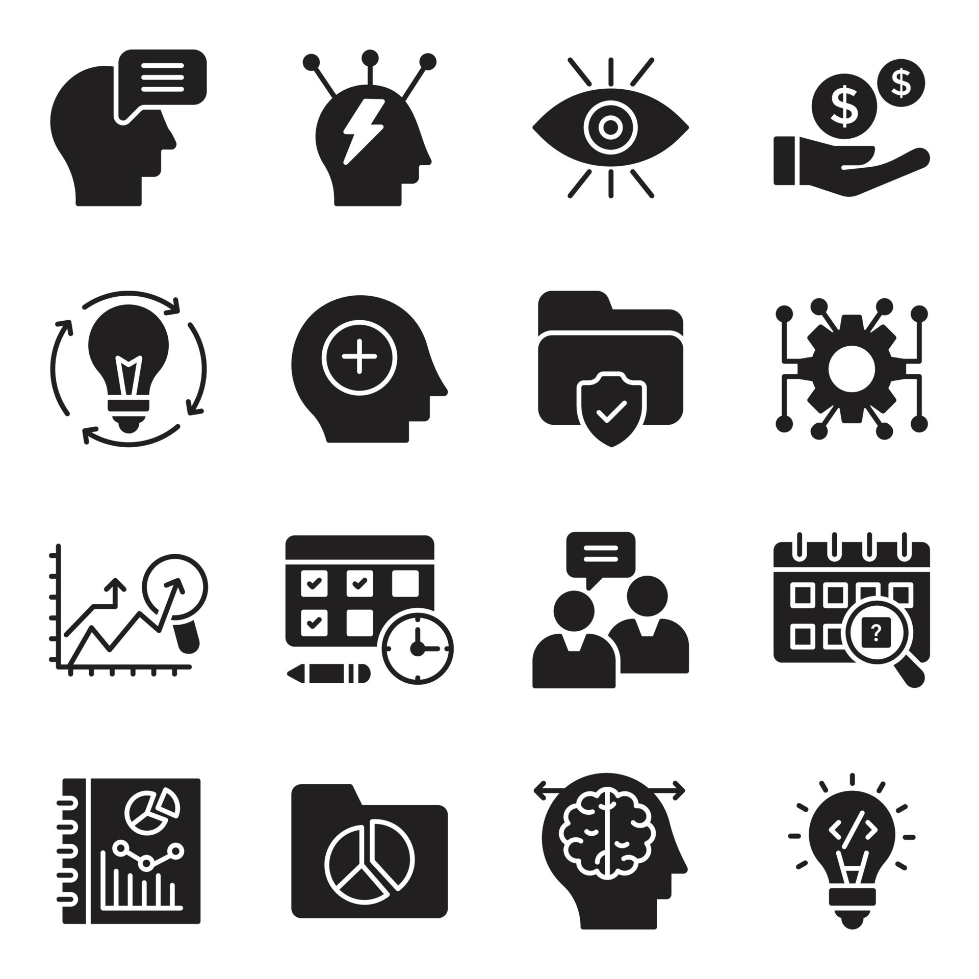 Business Operations Glyph Vector Icons 16760016 Vector Art at Vecteezy