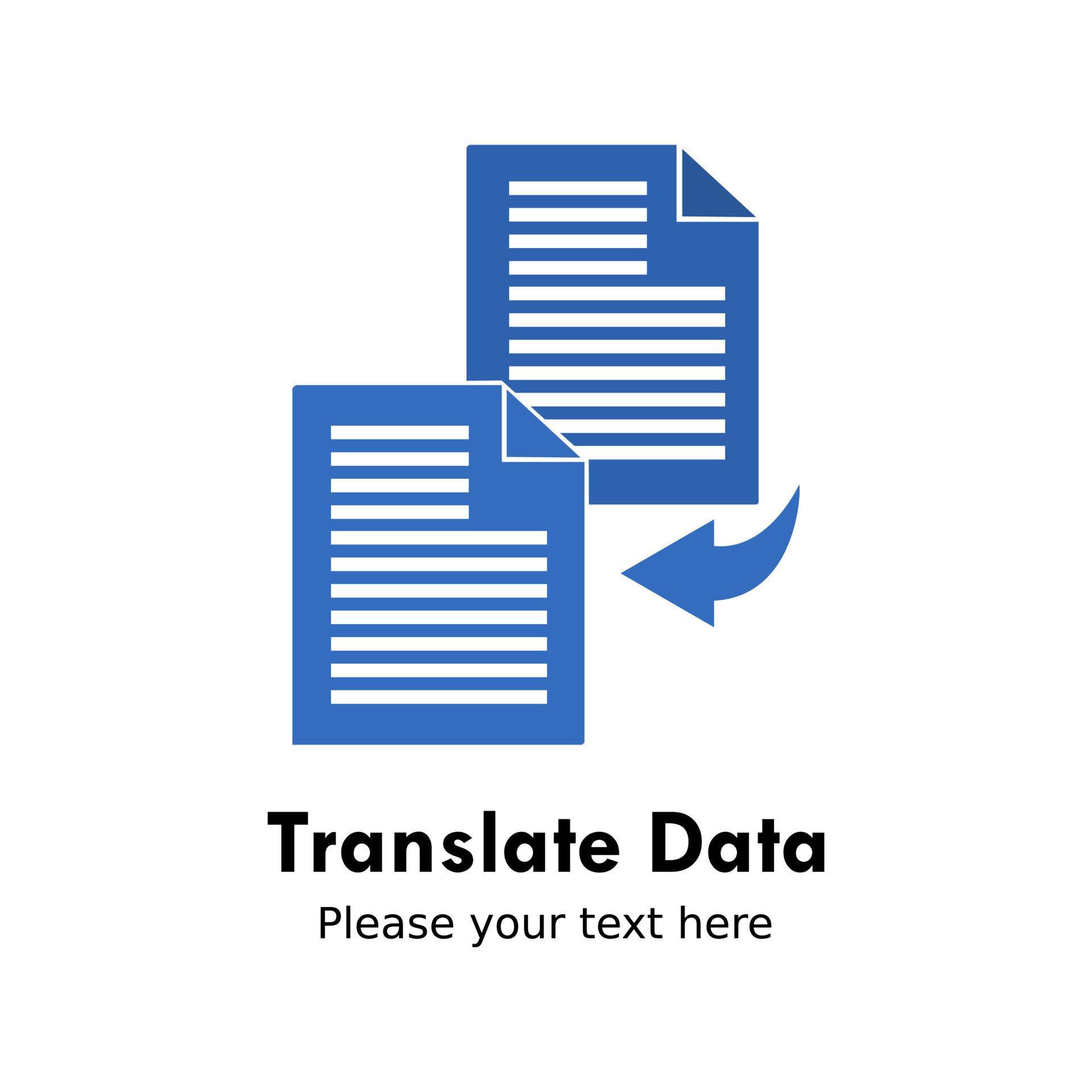 Translate data logo design template illustration. there are two file ...