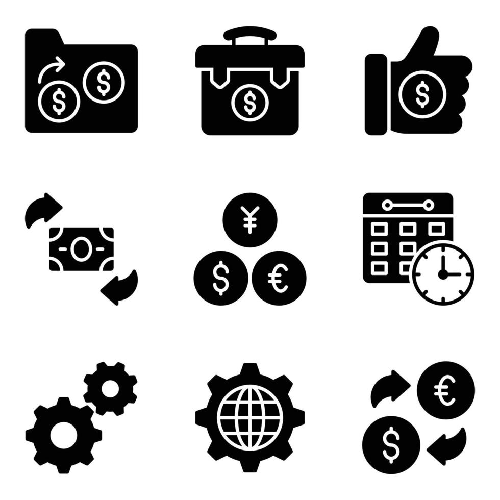 Pack of Business Data Glyph Vector Icons 16760647 Vector Art at Vecteezy