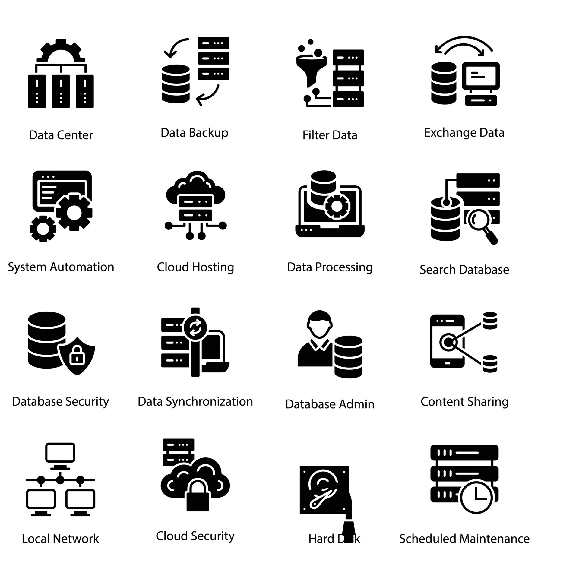Pack of Database Vector Icons 16760797 Vector Art at Vecteezy