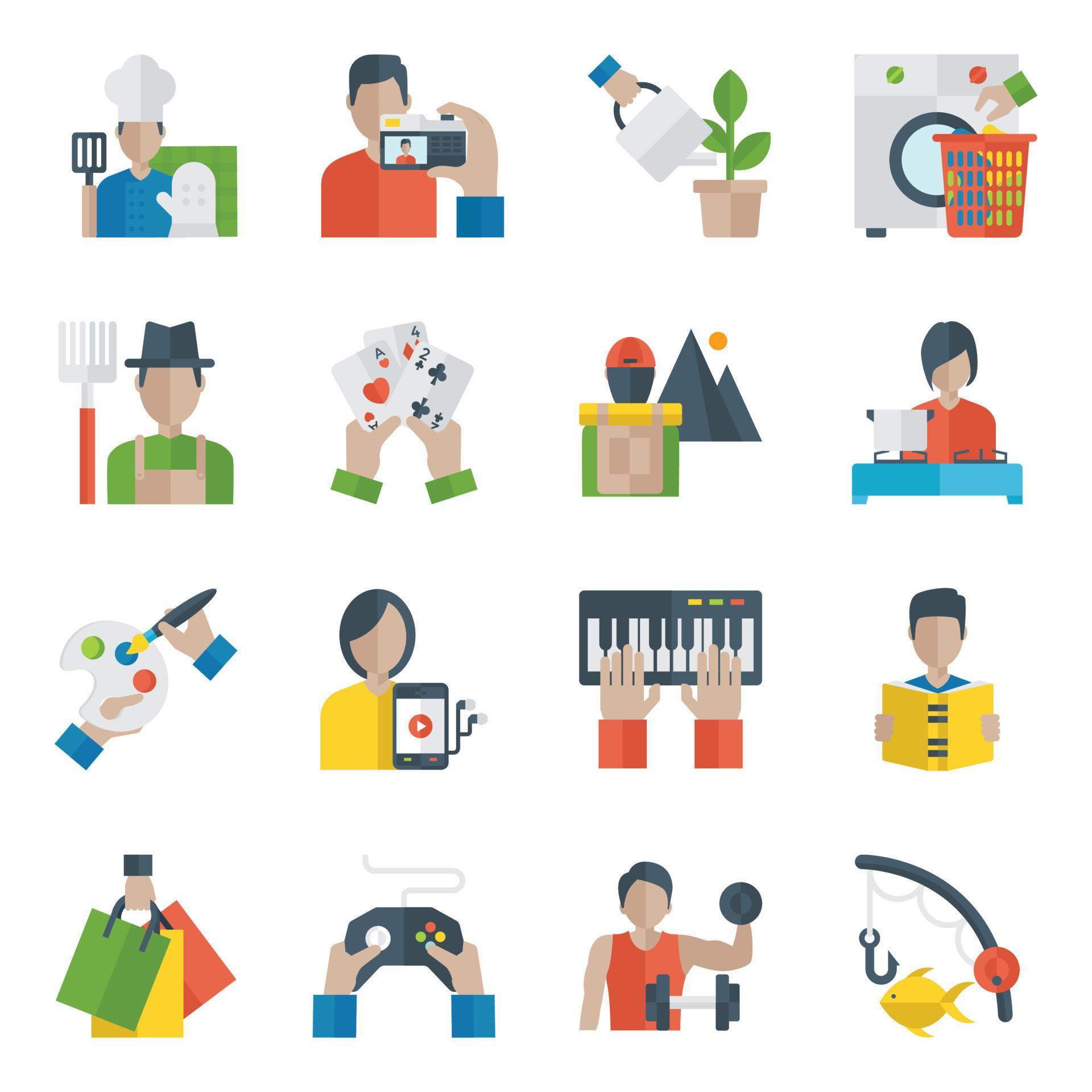 Pack of Daily Activities Icons 16760835 Vector Art at Vecteezy