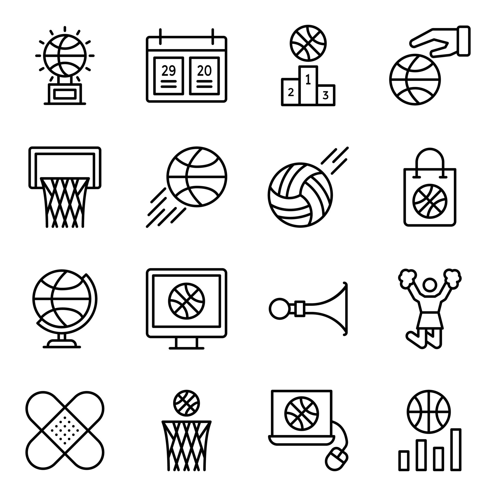 Pack of Basketball Gaming Vector Icons 16761721 Vector Art at Vecteezy Pack of Basketball Gaming Vector Icons 16761721 Vector Art at Vecteezy