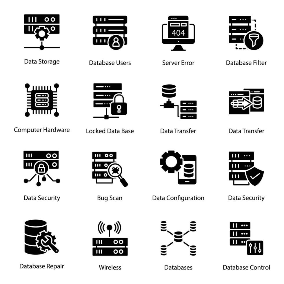 Pack of Database Hosting Vector Icons 16762361 Vector Art at Vecteezy