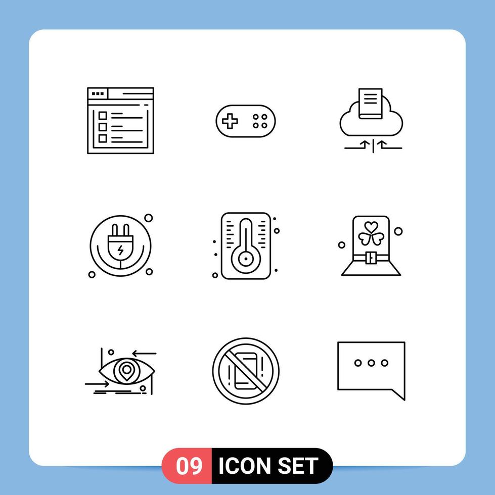 Modern Set Of 9 Outlines Pictograph Of Wifi Internet Of Things Plus Internet Notebook Editable