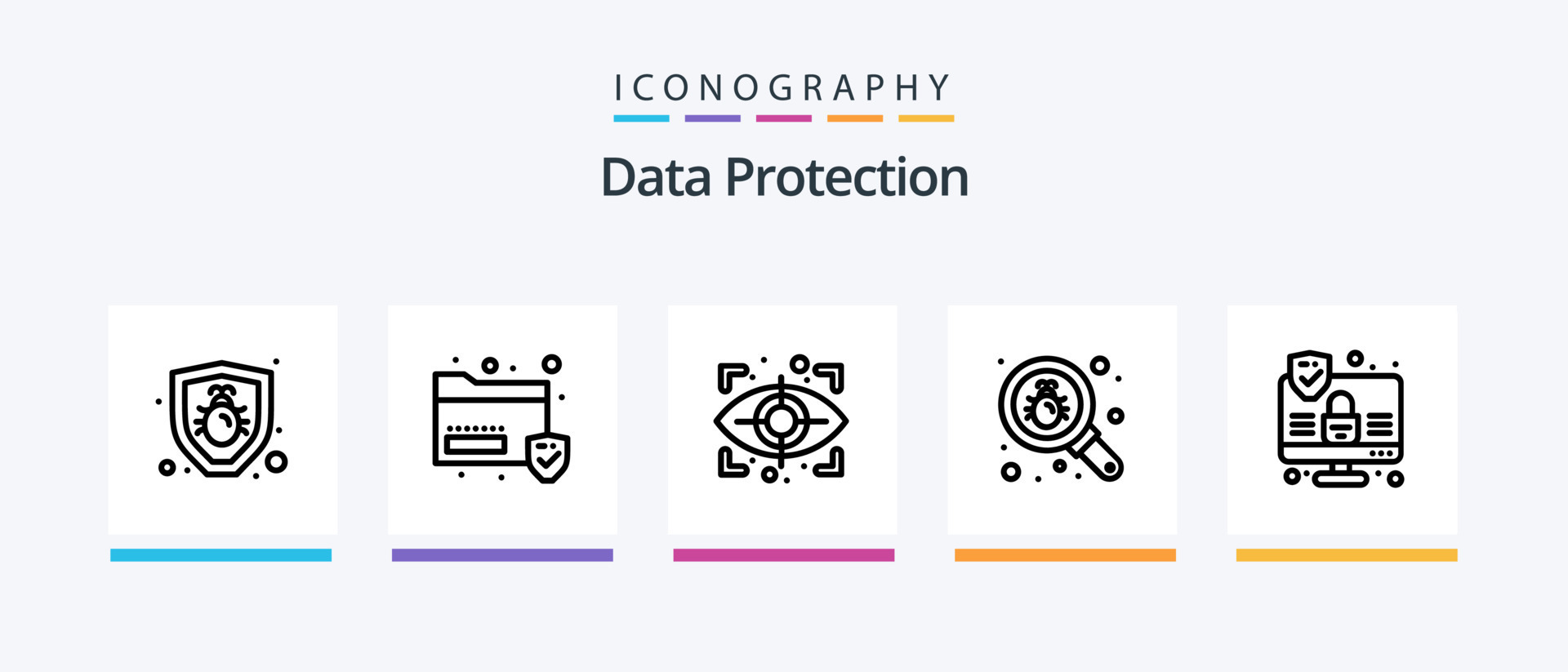 Data Protection Line 5 Icon Pack Including . security. signature. encryption. locked. Creative ...