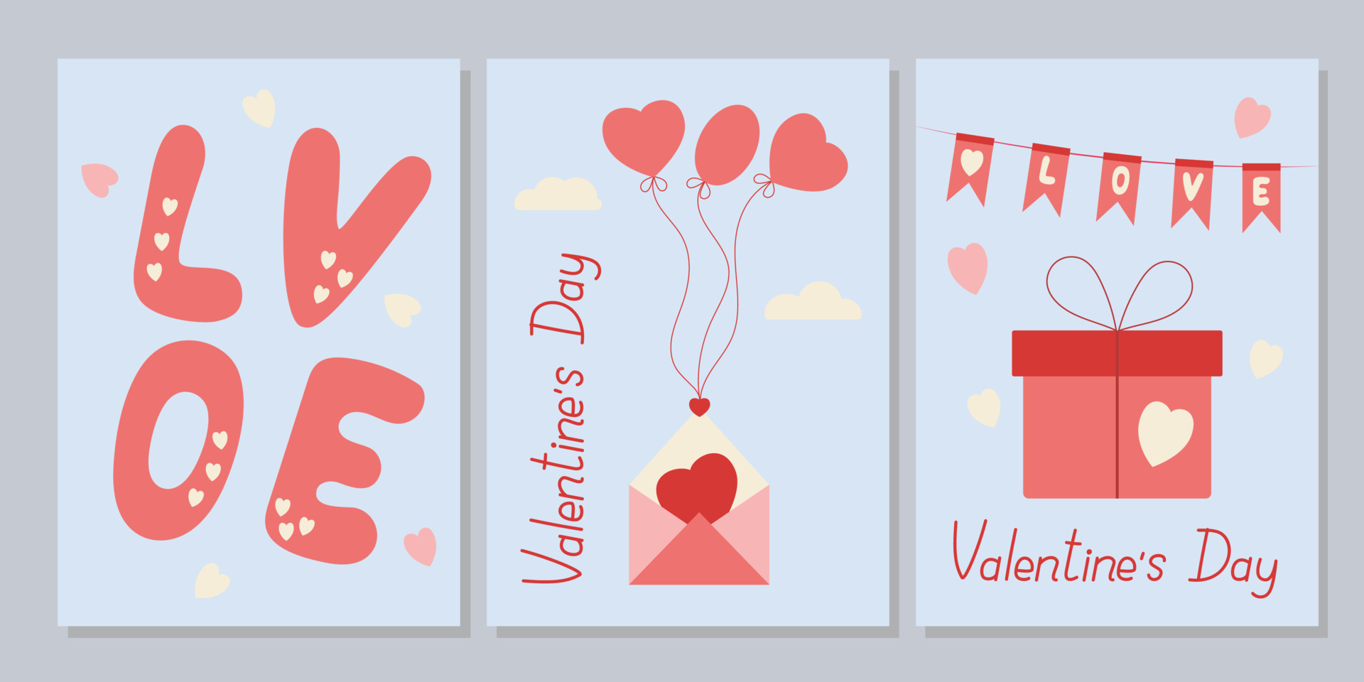 plantilla de tarjetas imprimibles para el día de san valentín. diseño ...