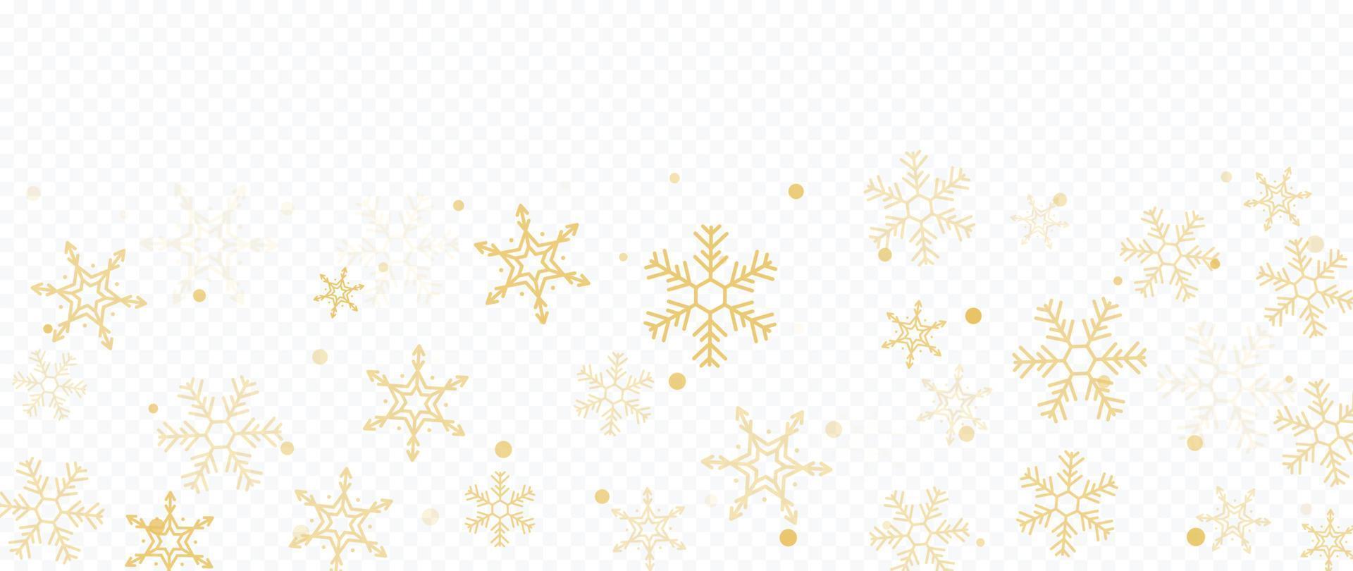 Elegant winter snowflake background vector illustration. Luxury decorative gold snowflakes on ...