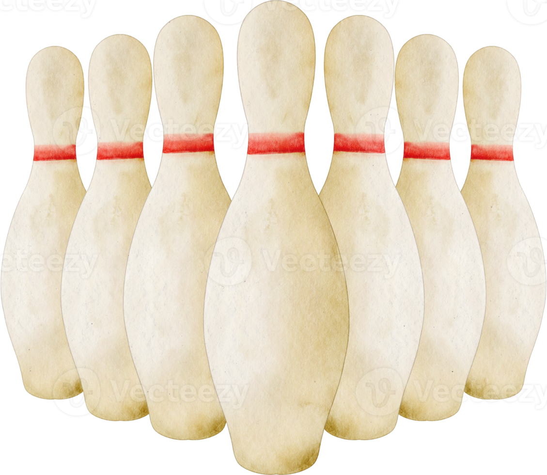 Watercolor Bowling Pin 16765973 Png