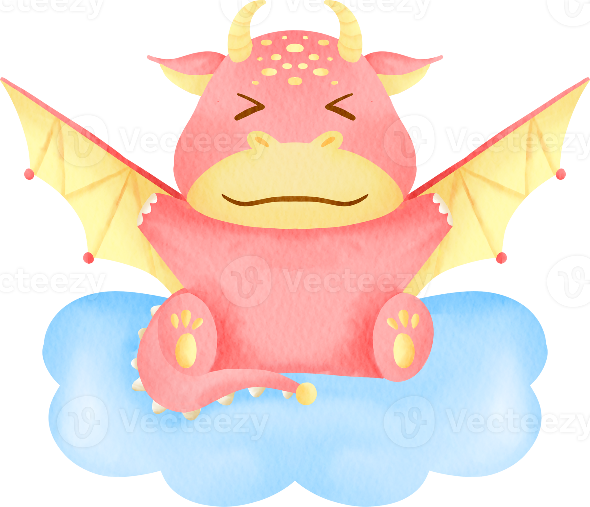 watercolor fairy tale cute kids dragon element clip art collection ...